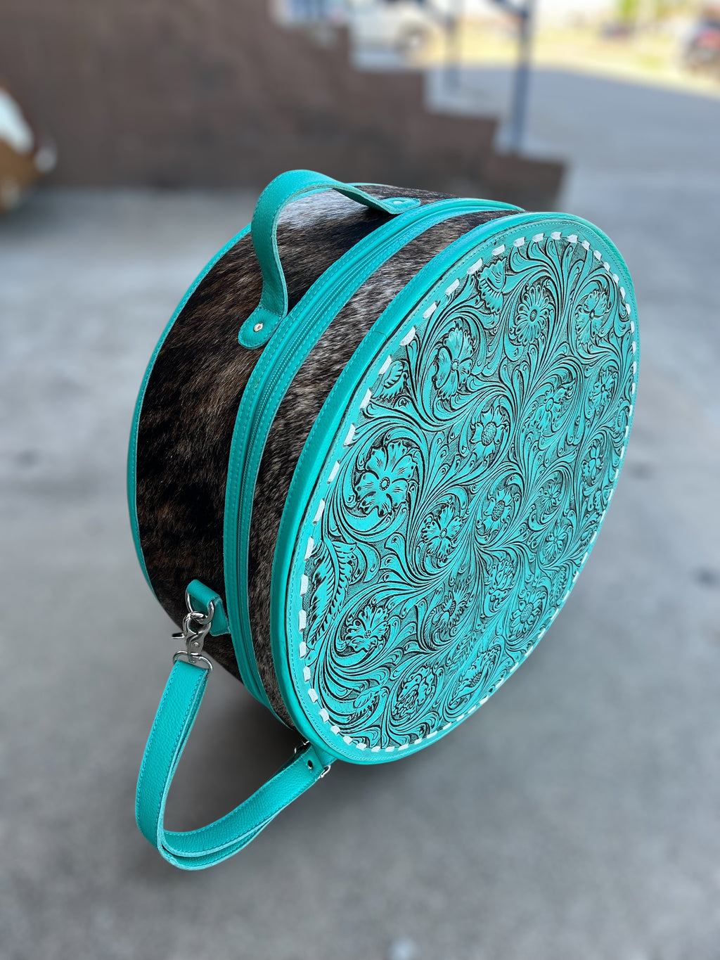 Hand Tooled Leather Hat Box – Western Linens