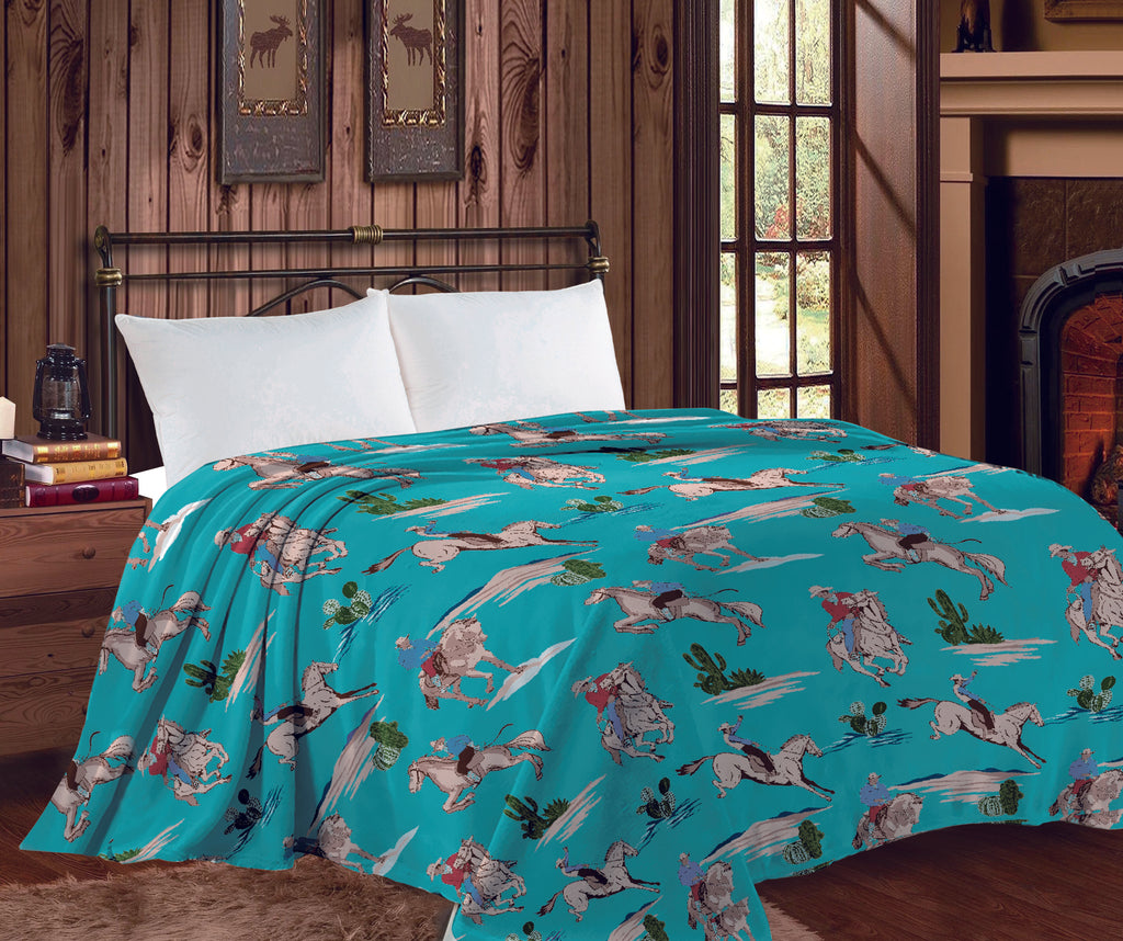 Turquoise Rodeo Queen Mia - Heavy Throw Blanket – Western Linens