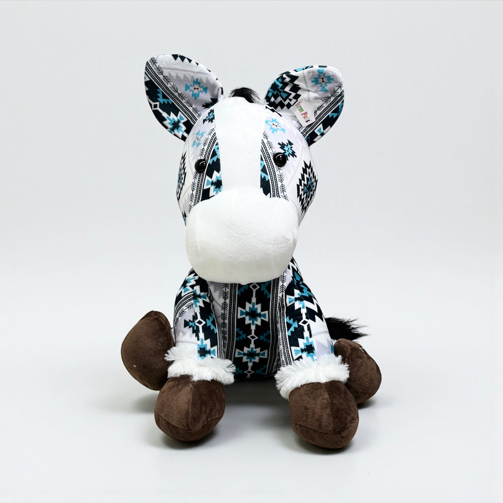 Large farm pal - blue Aztec horse – Western Linens