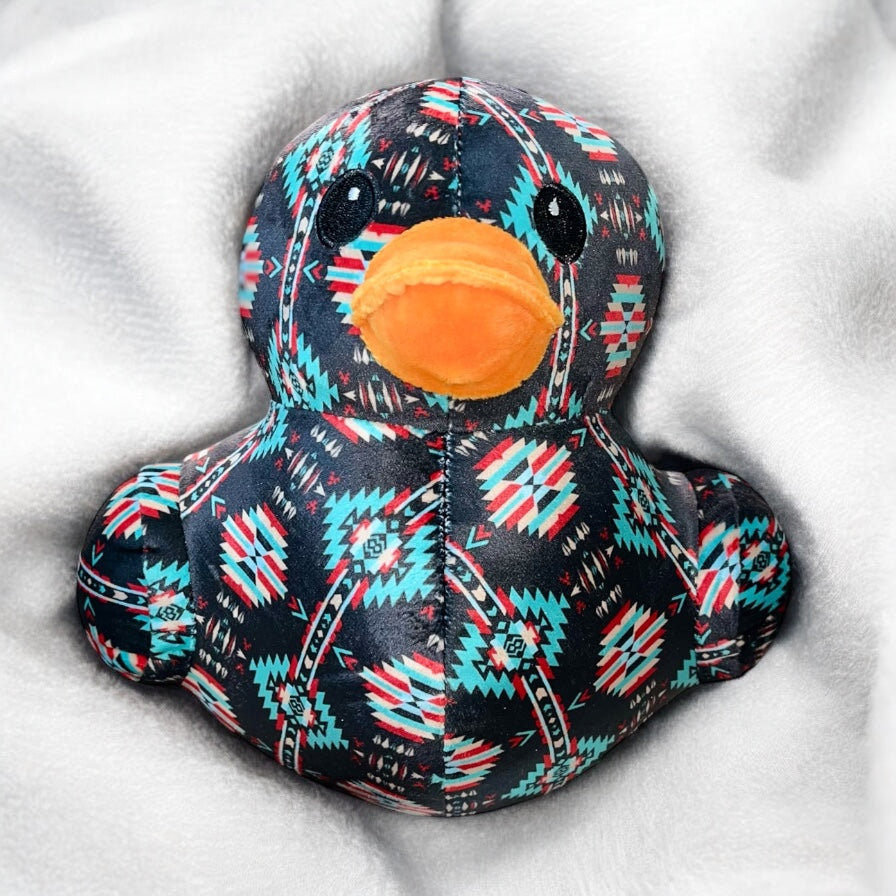 Black Aztec plush duck-medium farm pal – Western Linens