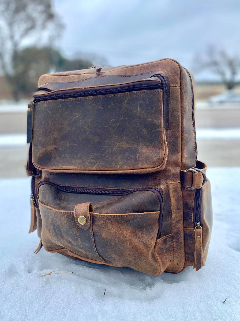 Vintage Rustic Leather Backpack – Western Linens