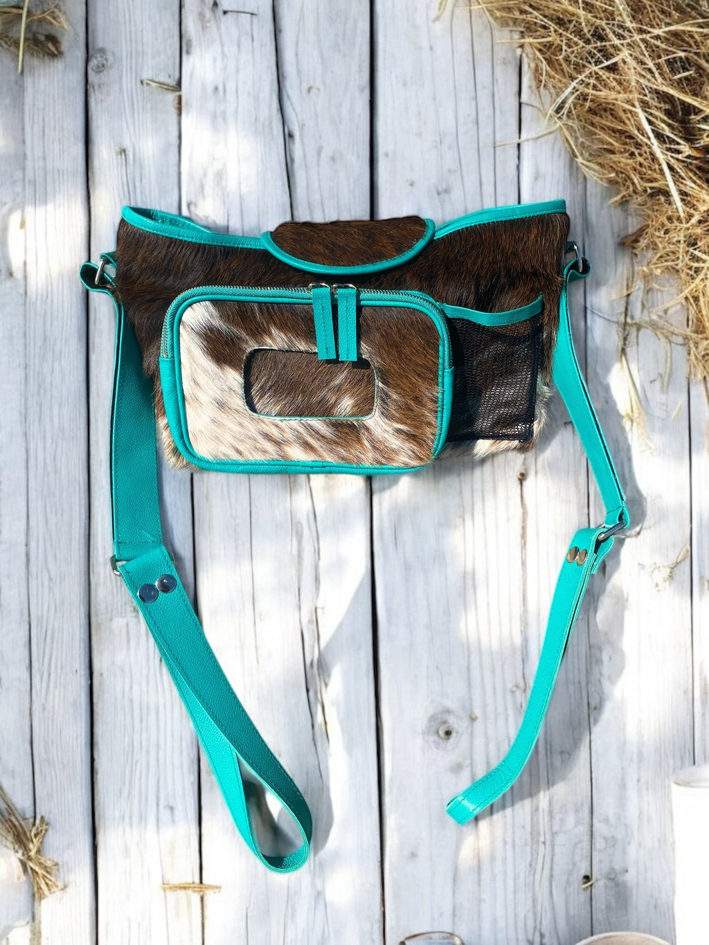 Turquoise Cowhide Stroller Bag – Western Linens