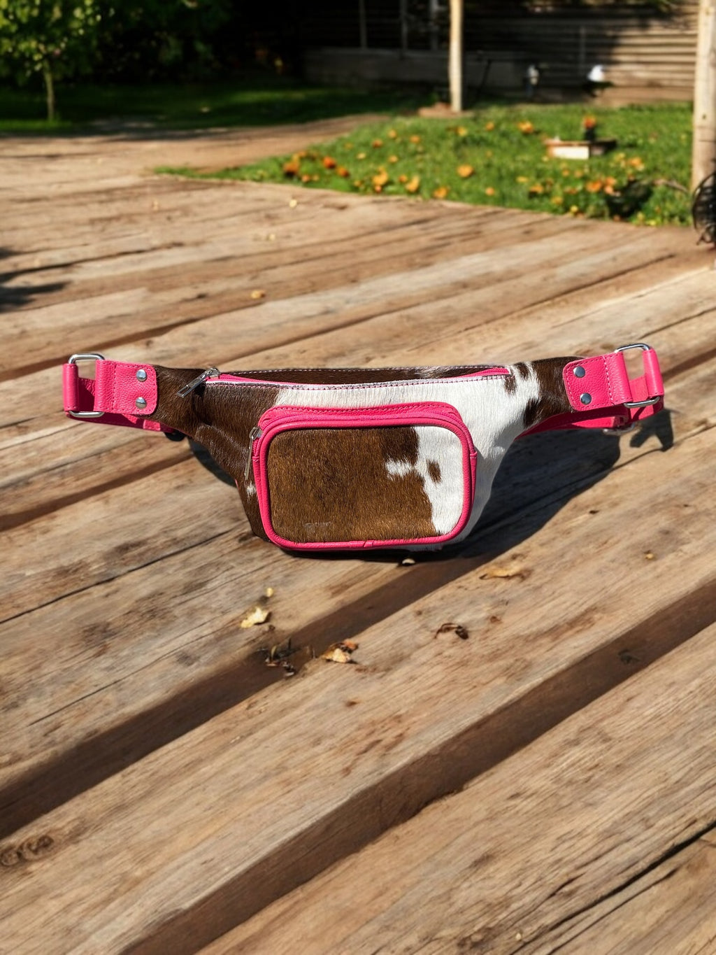 Pink Leather Cowhide Fanny Pack – Western Linens