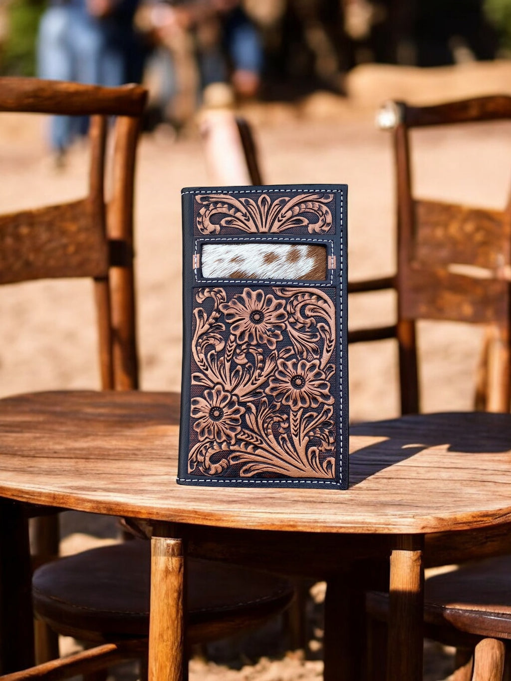 Joaquin Cowhide Tooled Leather Men's Checkbook Wallet – Western Linens