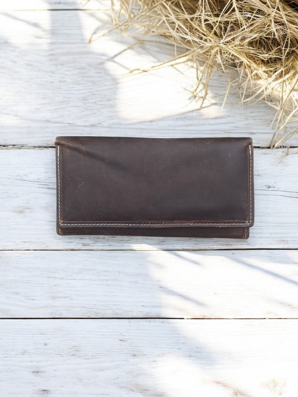 Plain Rustic Leather Wallet – Western Linens
