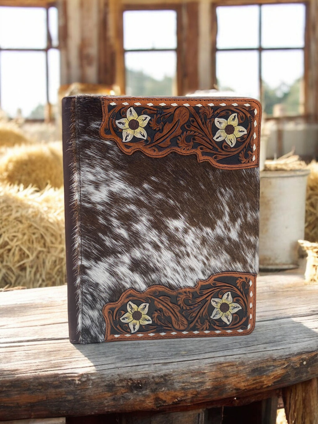 Floral Cowhide & Tooled Leather Planner – Western Linens